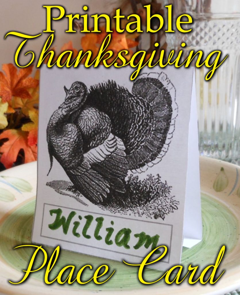 Thanksgiving Turkey Place Card Printable B&W and Color - Late Night Coffee