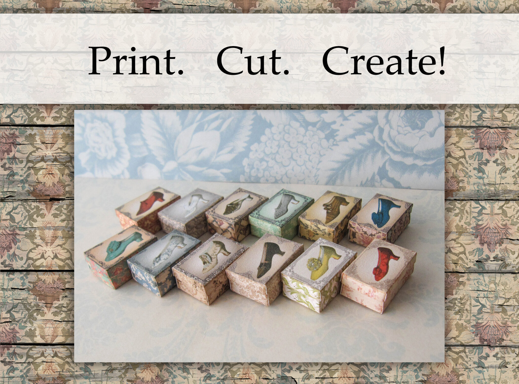 Dollhouse Miniature Shoebox Printable - Late Night Coffee